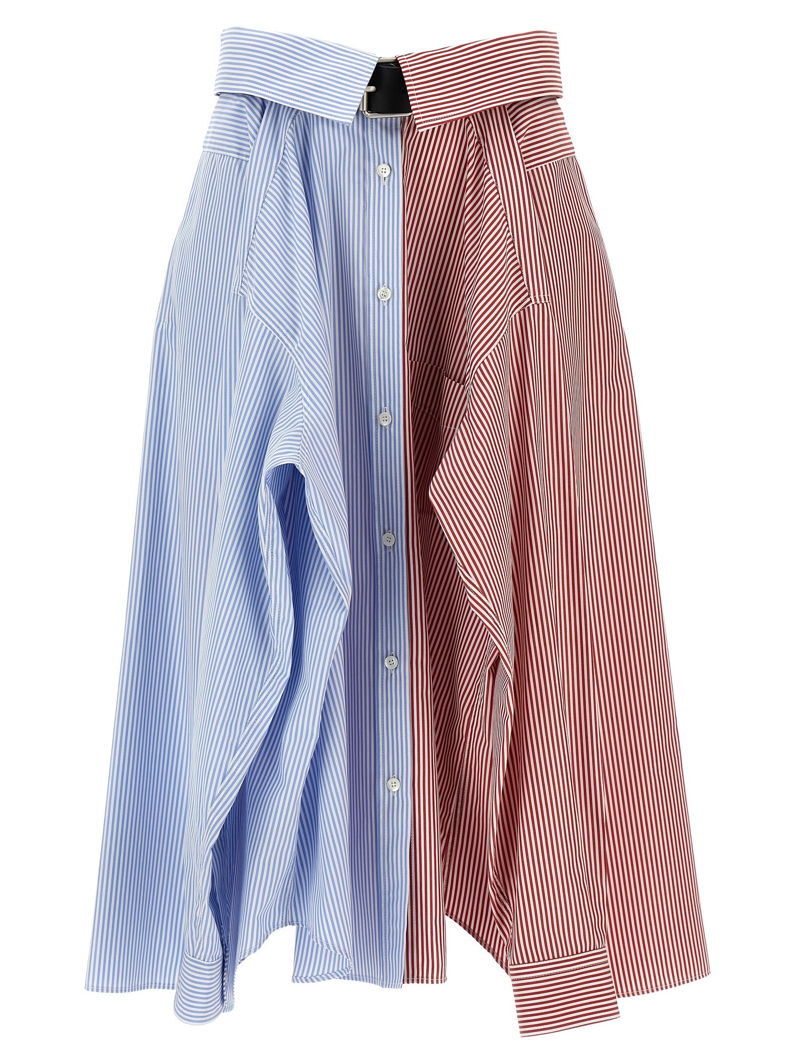 Moschino Camicia' Poplin Skirt In Light Blue - 36% Off